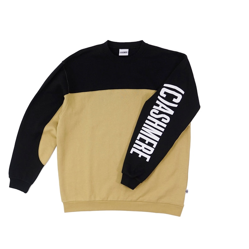 Cashmere Sound Split Crewneck Black/Tan Men's - FW21 - US