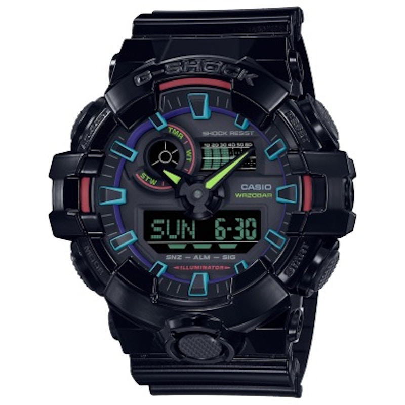 Casio Analog-Digital G-Shock GA-700RGB-1A 58mm in Resin - US