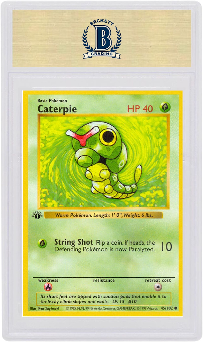 Caterpie 1999 Pokemon TCG Base Set 1st Edition #45/102 (PSA or BGS ...
