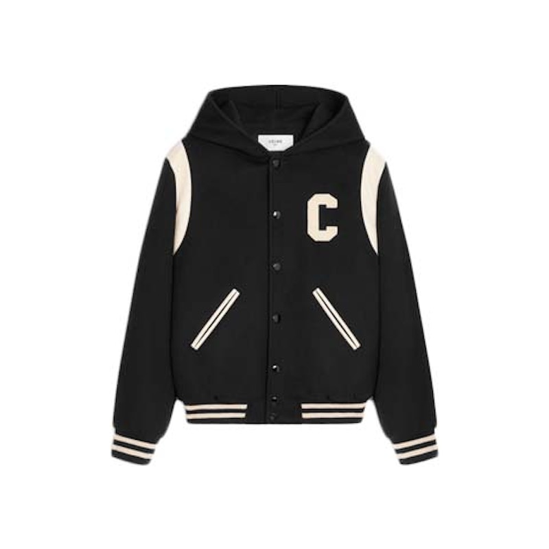 Celine Hooded Cashmere Wool Teddy Jacket Black Men's - US
