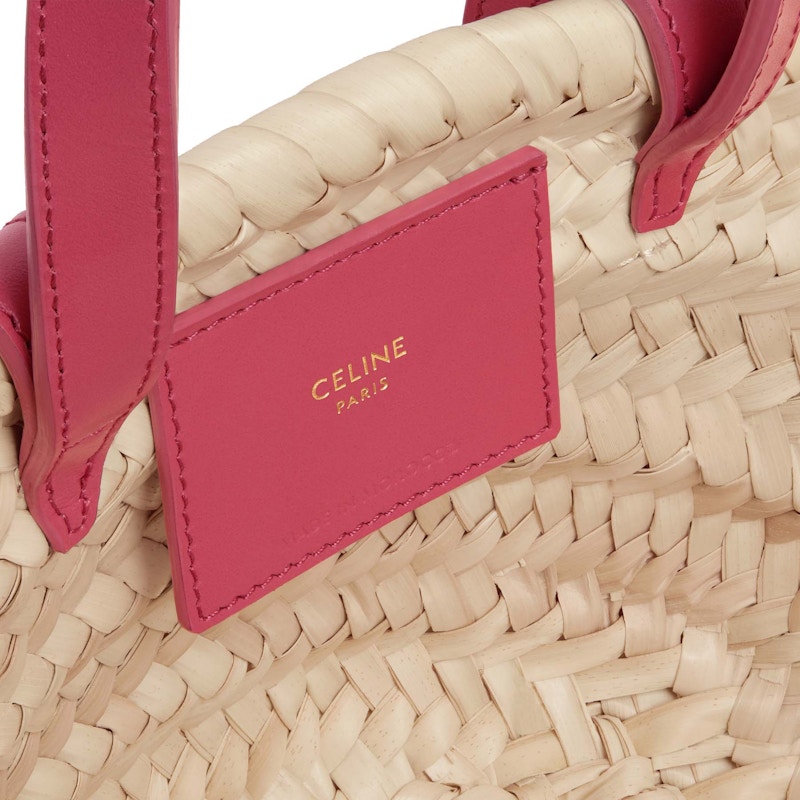 Celine Mini Triomphe Basket Bag in Palm Leaves and Calfskin Lipstick in ...