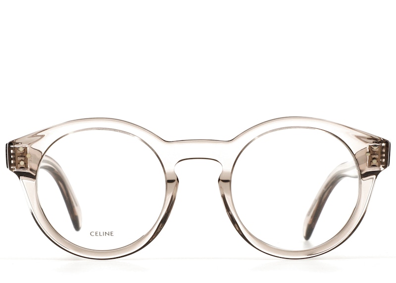 Celine Round-Frame Acetate Optical Frames Beige Beige Transparent ...