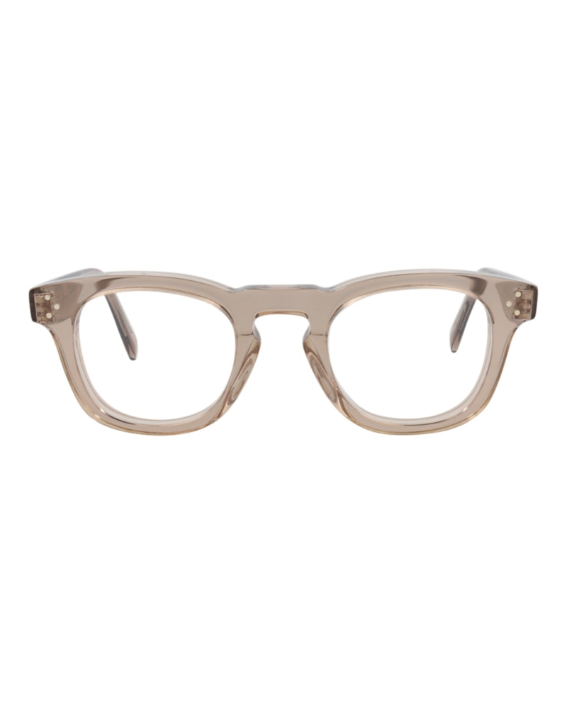 Celine Round-Frame Metal Optical Frames Beige Beige Transparent ...