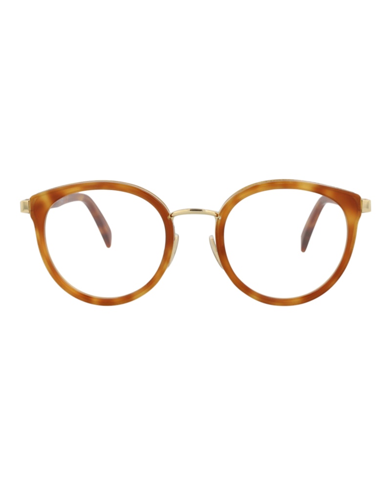 Celine Round-Frame Metal Optical Frames Havana Havana Transparent ...