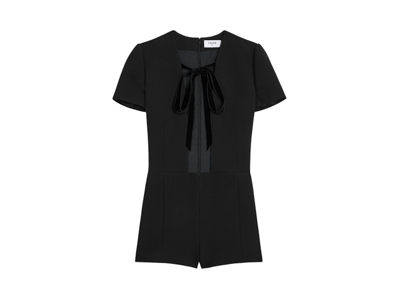 Celine Short Knot in Gauffered Double Wool Jumpsuit Black - US