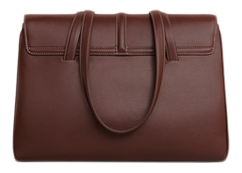 Celine Soft 16 Bag Medium Chestnut in Smooth Calfskin Leather with Gold ...