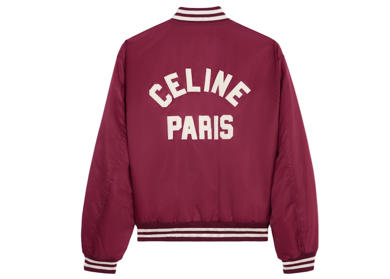 Celine Teddy Jacket in Nylon Burgundy - US