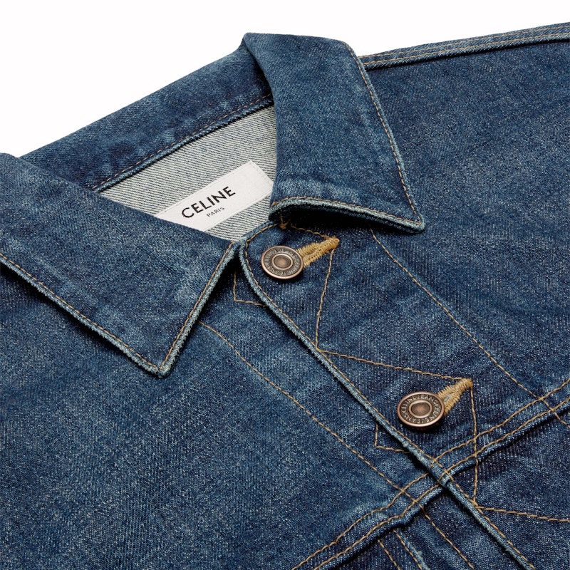 Celine Trucker Denim Jacket Clean Dark Union Wash - US