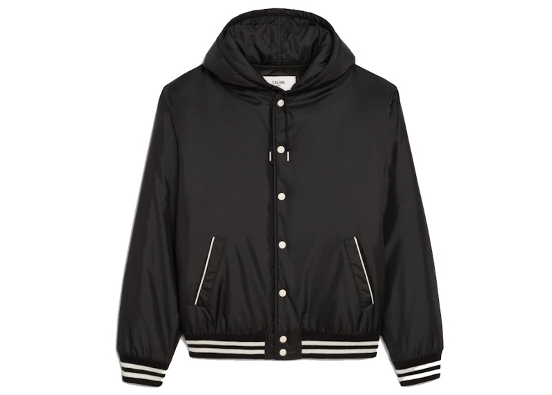 Celine Varsity-Style Jacket In Light Nylon With Hood Black Men's - SS21 ...