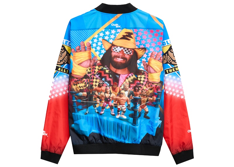 Chalk Line Macho Ring Wrestling Figure Fanimation Jacket Blue/Red/Multi ...