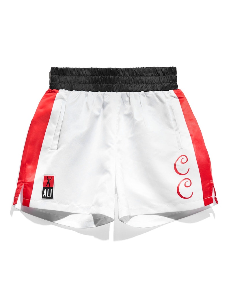 Chalk Line Muhammad Ali Cassius Clay Satin Fight Shorts White/Red Men's ...