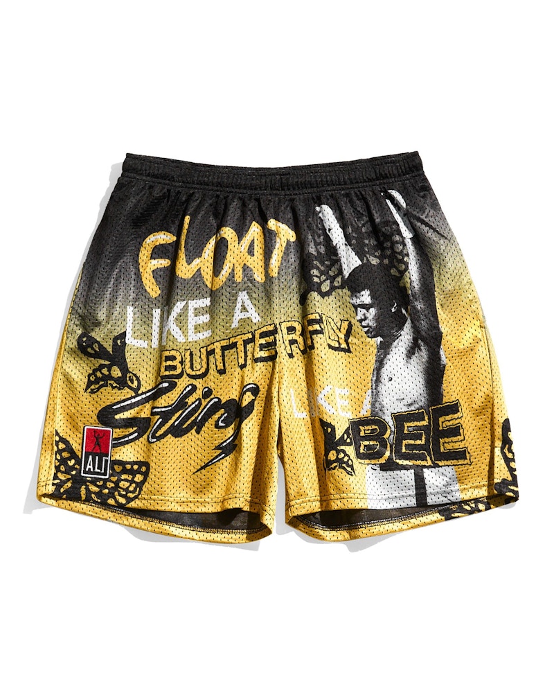 Chalk Line Muhammad Ali Float Like A Butterfly Retro Shorts Black ...