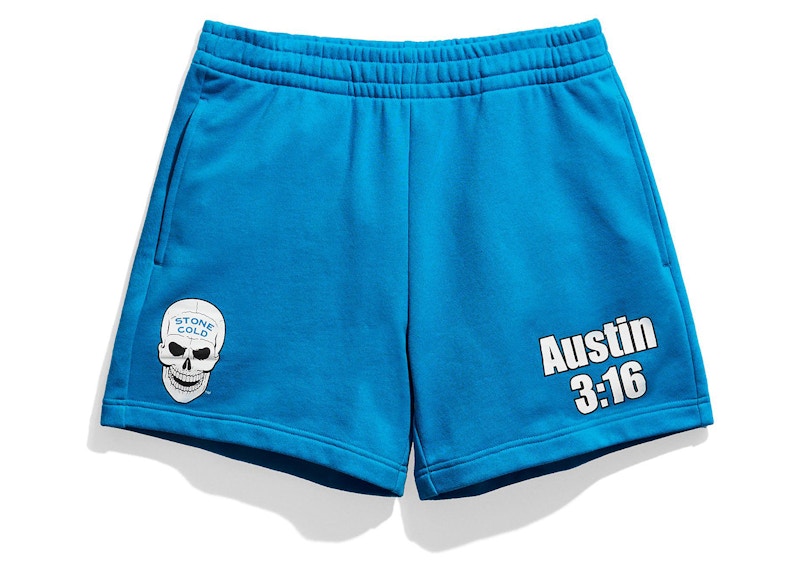 Chalk Line Stone Cold Steve Austin Blue Fleece (5.5 inch inseam) Shorts ...