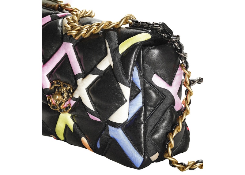 Chanel 19 Handbag Small 22S Lambskin Black/Multicolor in Lambskin ...