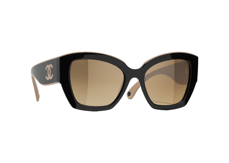 Chanel Butterfly Polarized Sunglasses Black/Beige (6058 C534/M2) in ...