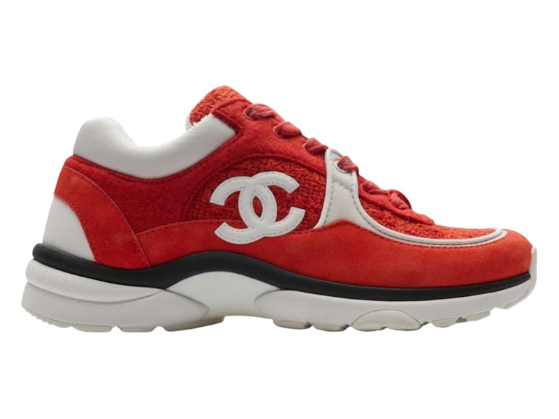 Chanel Red White Chanel CC Logo Low Top Red - US