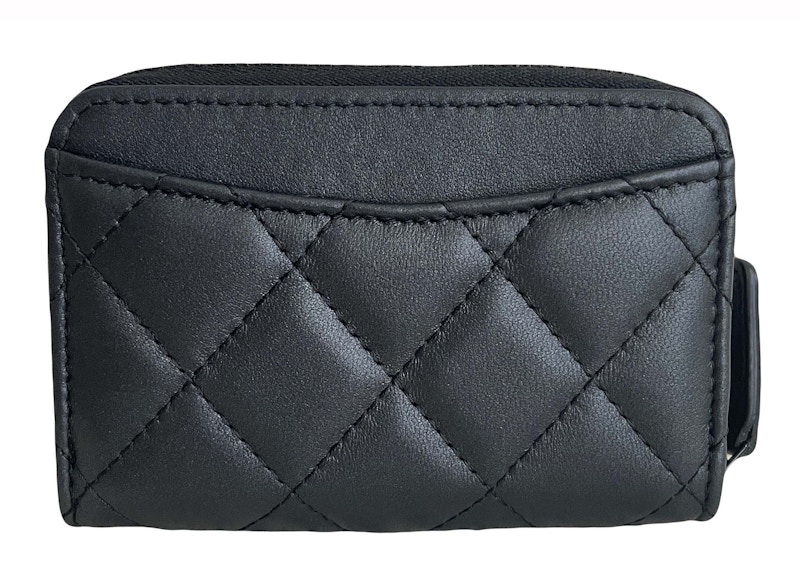 Chanel Classic Zipped Coin Purse Black (AP0216) in Lambskin with Black ...