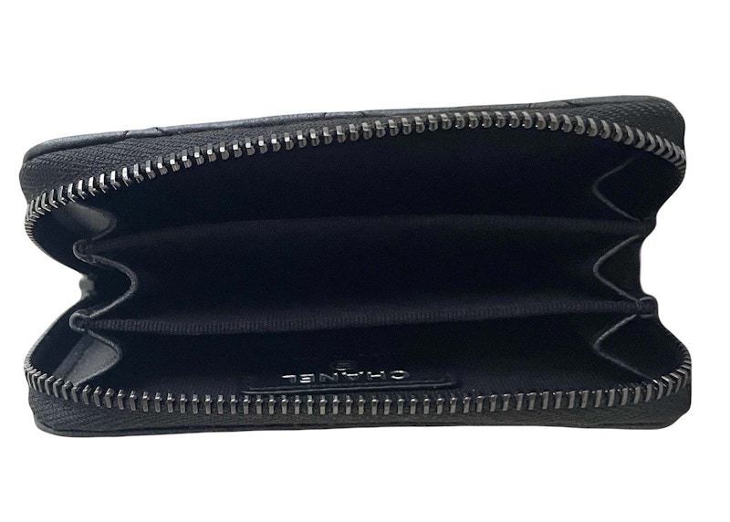 Chanel Classic Zipped Coin Purse Black (AP0216) in Lambskin with Black ...