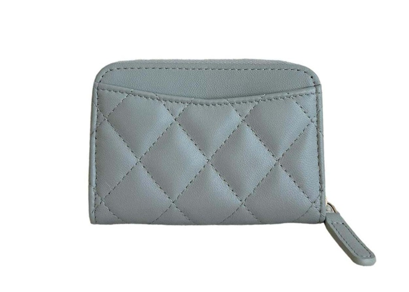 Chanel Classic Zipped Coin Purse Light Grey (AP0216) in Lambskin with ...