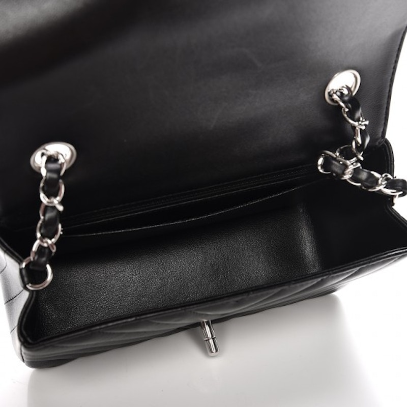 Chanel Rectangular Flap Chevron Quilted Mini Black in Lambskin with ...