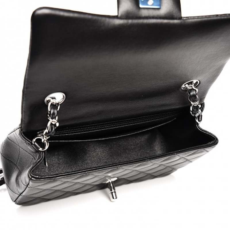 Chanel Rectangular Flap Quilted Diamond Mini Black in Lambskin with ...