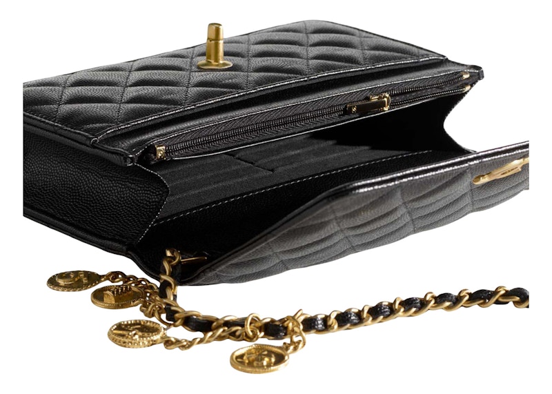 Chanel Gold Coin Chain Black Wallet On Chain Black (AP3113-B09805-94305 ...