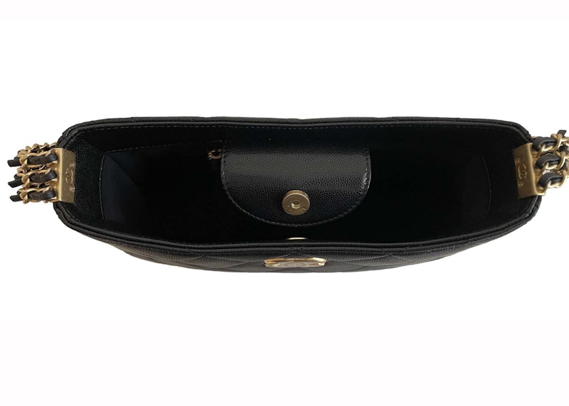 Chanel Grained Calfskin 24C Hobo Bag Black (AS4612) in Calfskin with ...