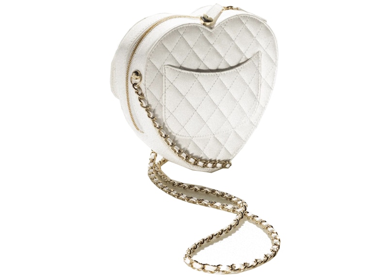 Chanel Heart Bag 22S White Lambskin in Lambskin Leather with Gold-tone - US