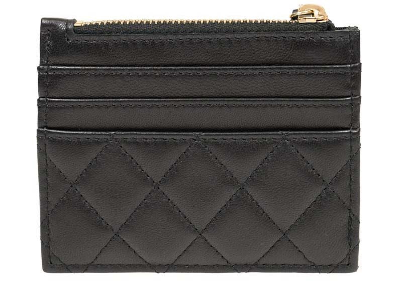 Chanel Large Gold CC Zipped Coin Purse Black (AP3408) in Lambskin with ...