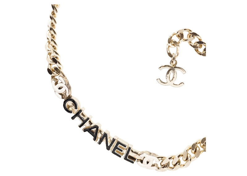Chanel Metal Necklace Gold/Black/White in Gold Metal - US