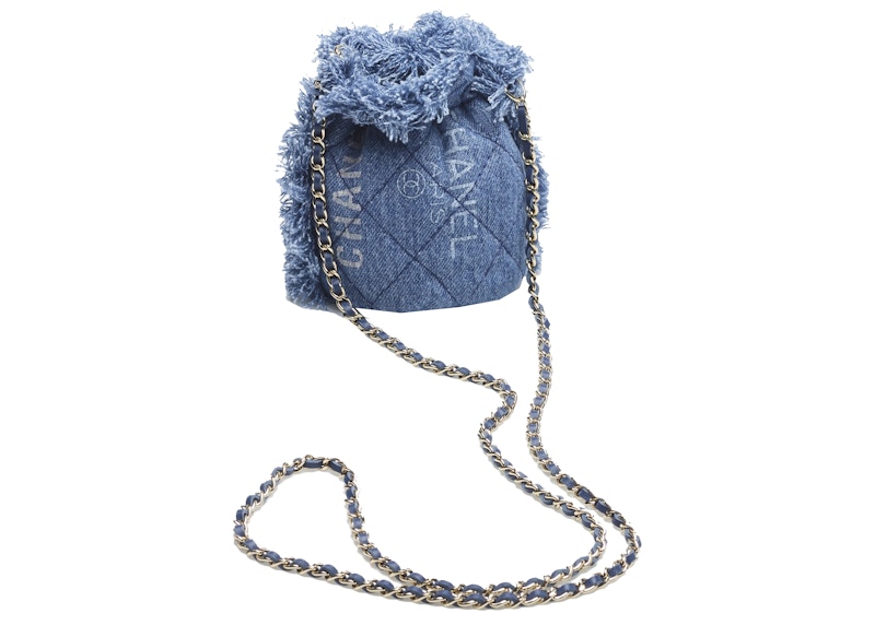 Chanel Mini Bucket With Chain Blue/Multicolor in Printed Denim - US
