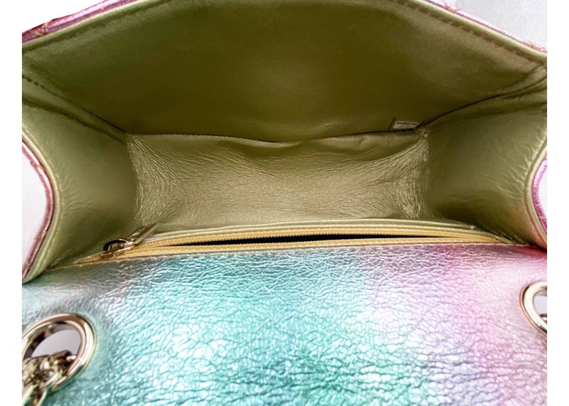 Chanel Reissue 2.55 Classic Double Flap Mini Rainbow in Leather with ...