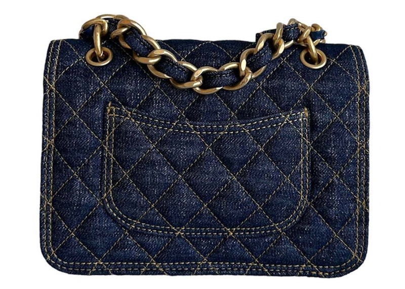 Chanel Small Denim Messenger Blue (AS4051) in Cotton with Gold-tone - US