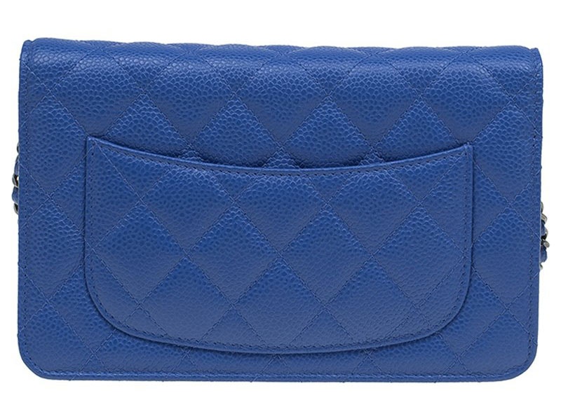 Chanel Wallet on Chain Quilted Caviar Ruthenium Blue - US