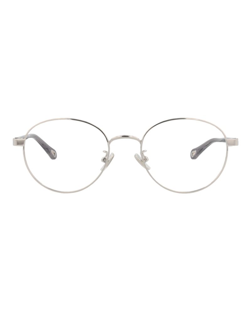 Chloe Round-Frame Metal Optical Frames Silver Grey Transparent ...