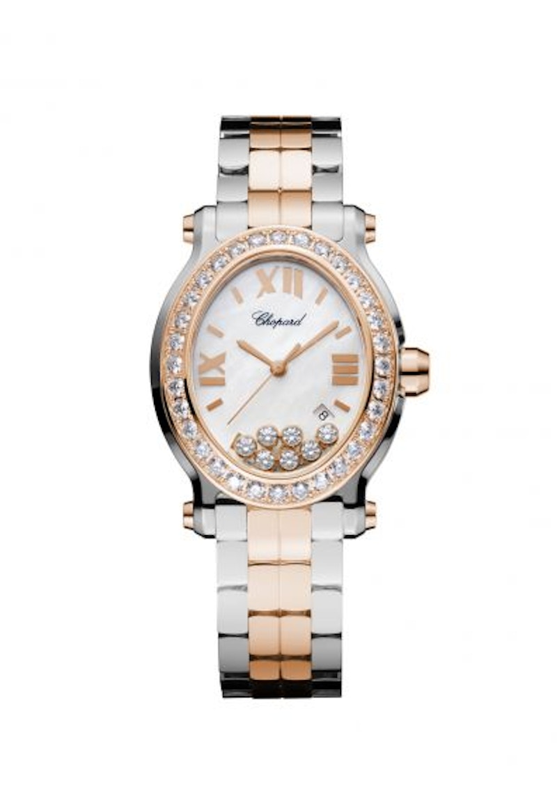 Chopard Happy Sport Oval 278546-6004 30.75mm in Steel/Rose Gold - GB