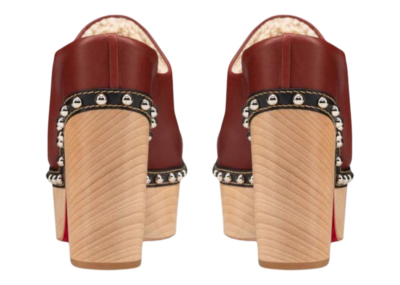 Christian Louboutin Jone 130mm Clog Bourbon Atlas Leather - 3220952T664 ...