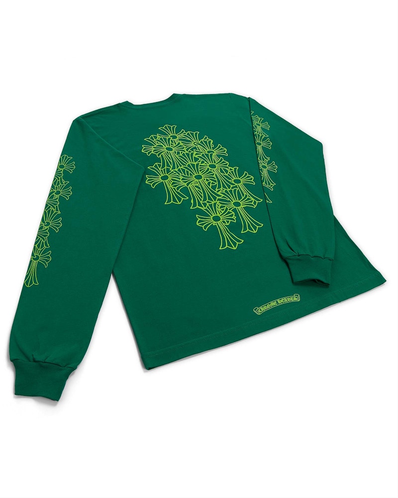 Chrome Hearts Cemetery Cross Long Sleeve Kelly Green/Glo Green Men's ...