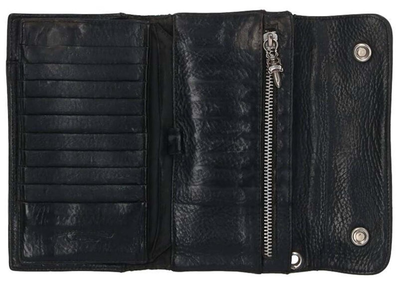 Chrome Hearts Cross Ball Button Leather Wallet Black in Leather with ...
