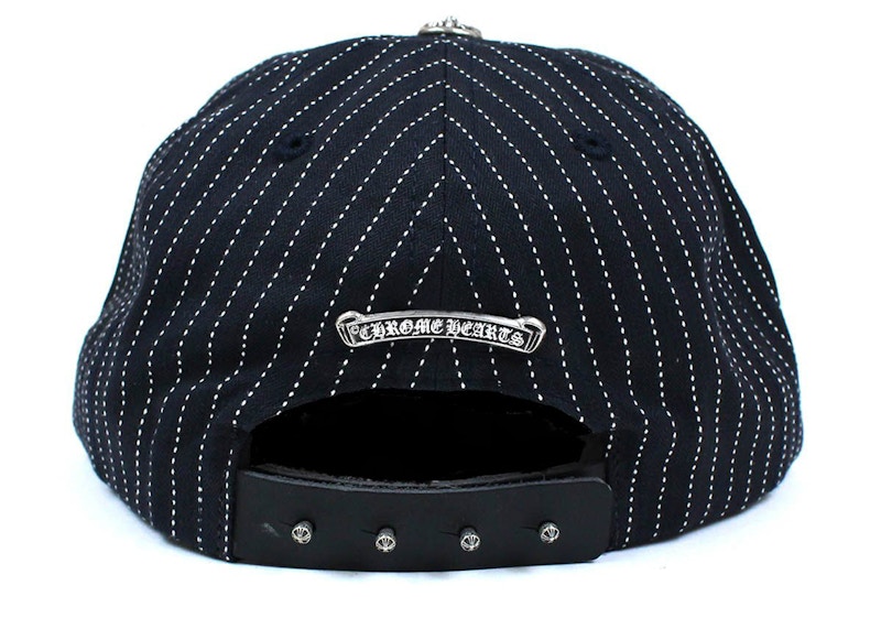Chrome Hearts Dagger Leather Brim Pinstripe Baseball Cap Black - US