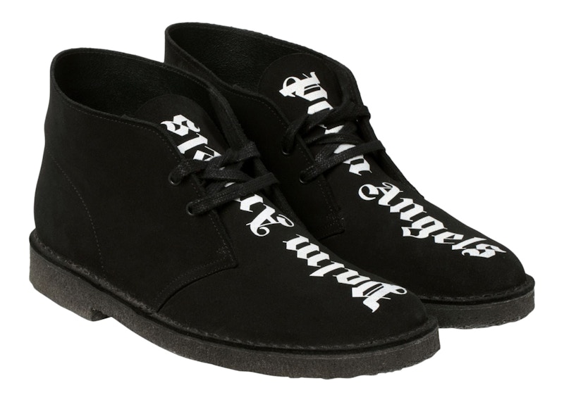 Clarks Originals Desert Boot Palm Angels Logo Black White Men's ...