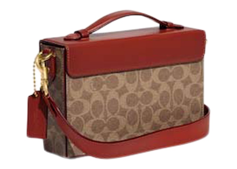 Coach Bag in Signature Canvas Tabby Box Brass/Tan/Rust in Leather with ...