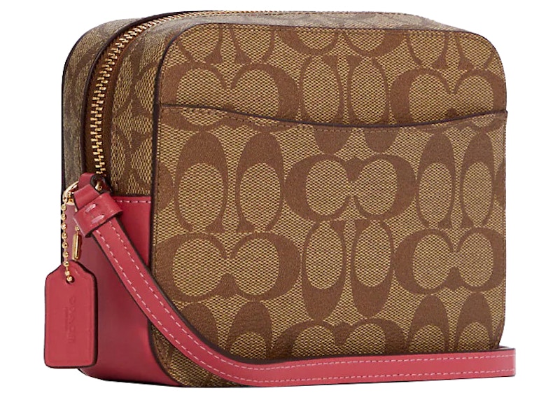 Coach Camera Crossbody Bag Mini True Pink in Coated Canvas with Gold ...