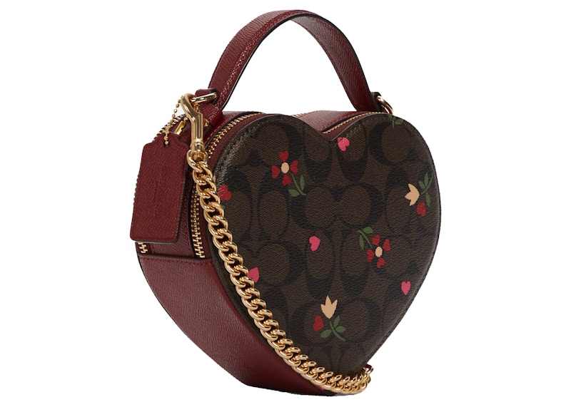 Coach Heart Crossbody Brown/Multi in Coated Canvas with Gold-tone - US