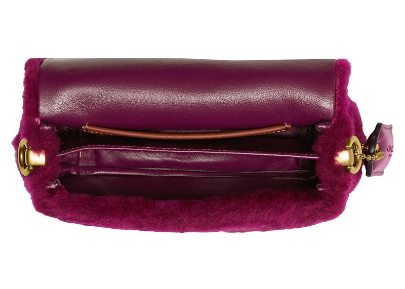Coach Pillow Tabby 18 Shoulder Bag Shearling Fuchsia in Shearling ...