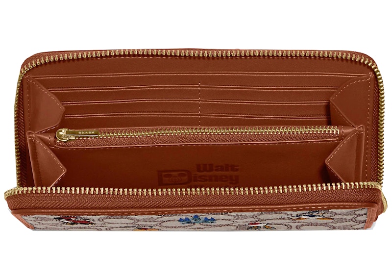 Coach x Disney Accordion Zip Wallet Amber/Multi in Canvas/Leather with ...