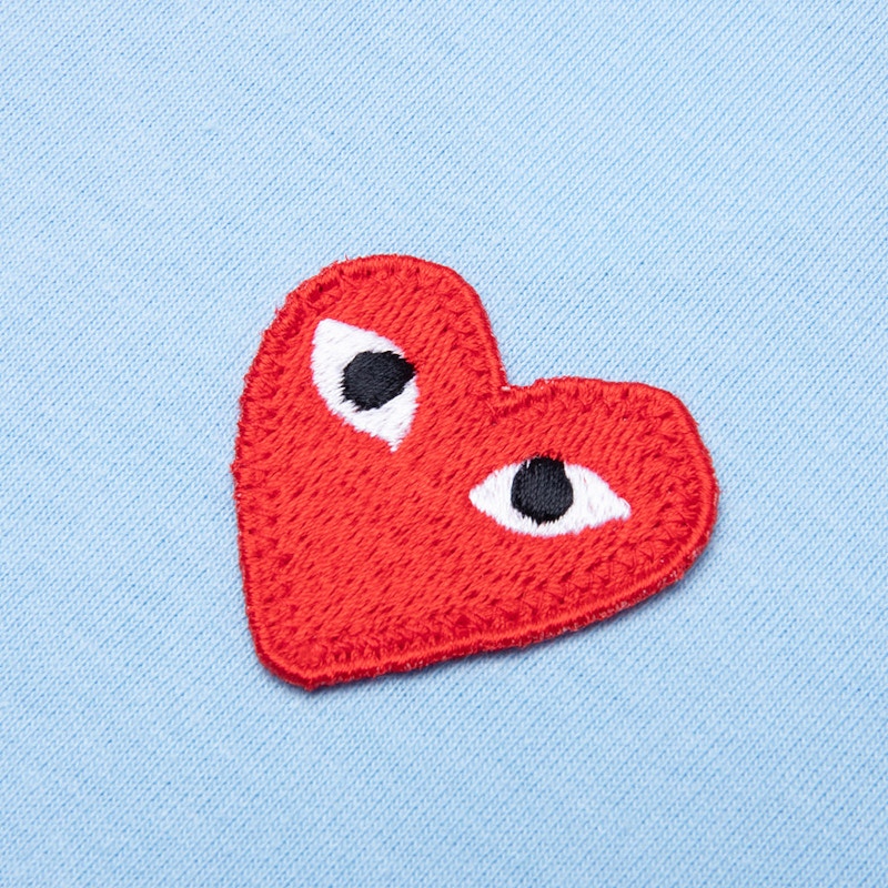 Comme des Garcons Play Women's Pastelle Red Emblem T-shirt Blue - US