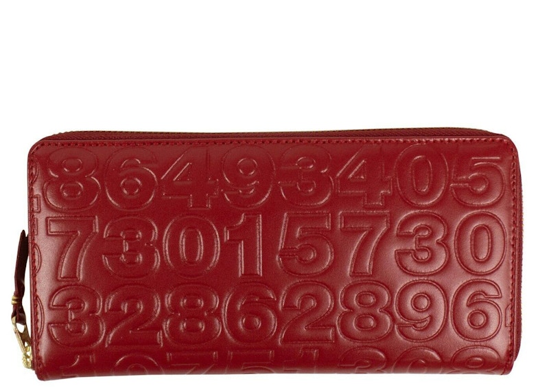 Comme des Garcons SA110ED Wallet Number Embossed Red in Leather with ...