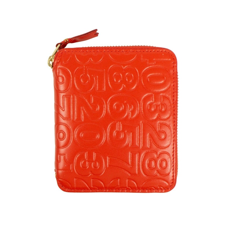 Comme des Garcons SA210ED Wallet Number Embossed Orange in Leather with ...