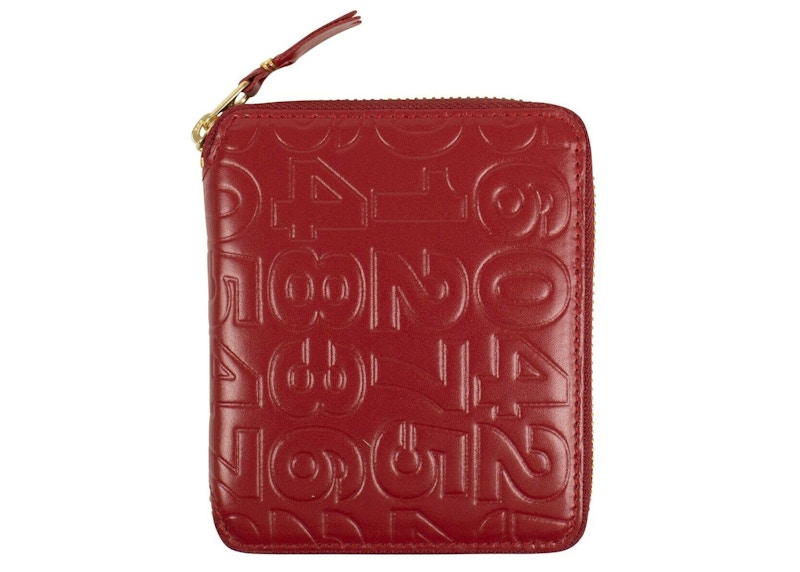 Comme des Garcons SA210ED Wallet Number Embossed Red in Leather with ...
